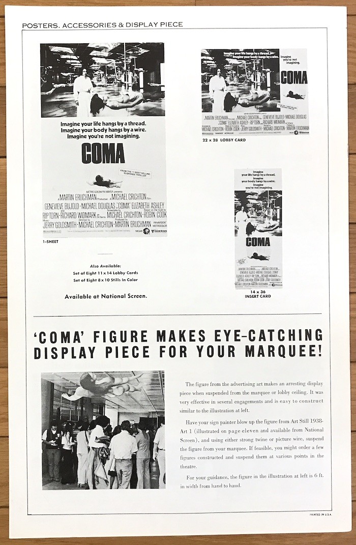 Coma (1978) Pressbook